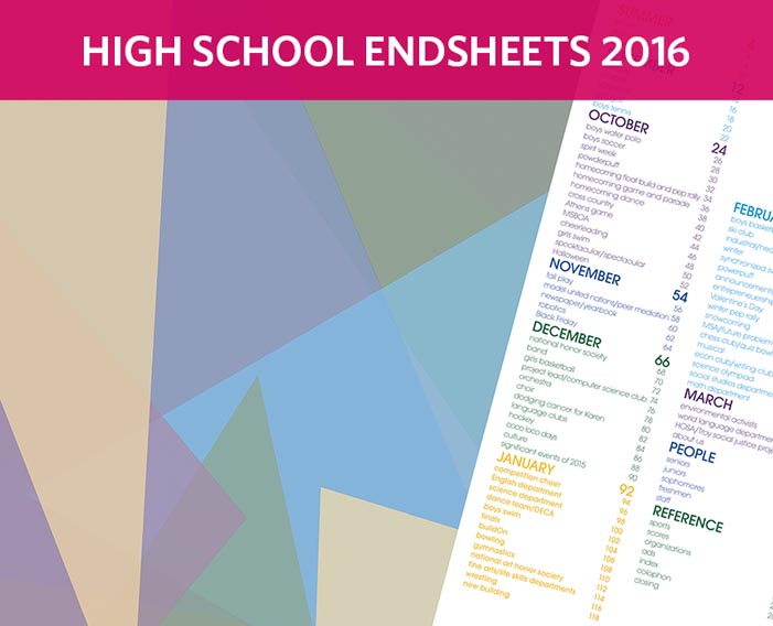 High school endsheets 2016 - Yearbook Discoveries